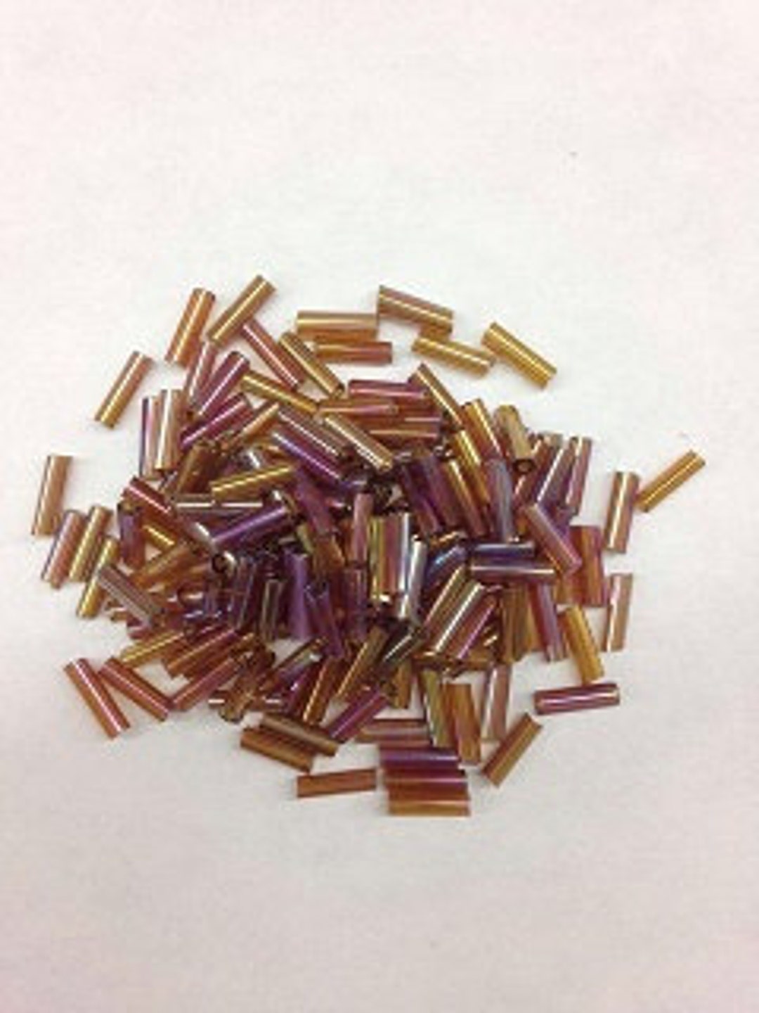 BUGLE Seed BEADS Tube 11/0 6mm Long Brown AB Selling per Bag - Etsy