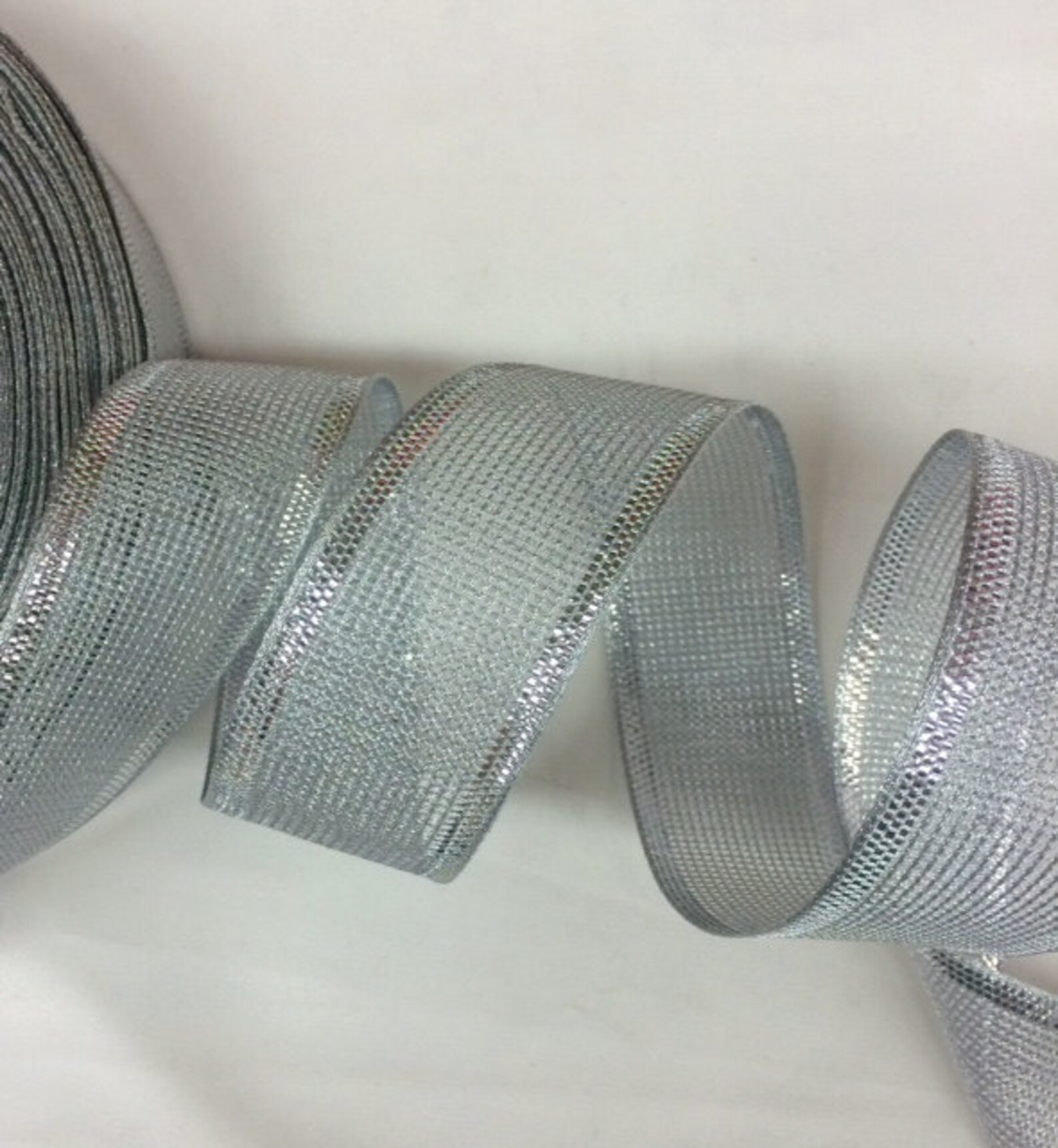 Premium Gold or Silver Mesh With Wired Edge Ribbon metallic - Etsy