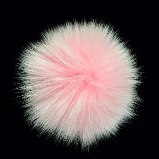 Black Natural Genuine Fur Pom Pom Ball 3 - Etsy
