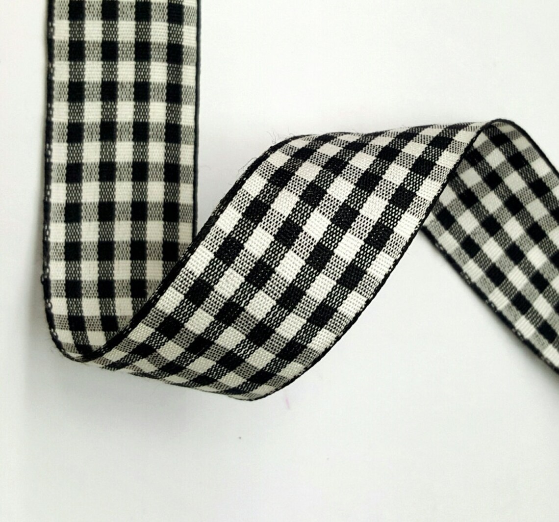 1'' Wide Purple and White Checkered Ribbon Cotton - Etsy