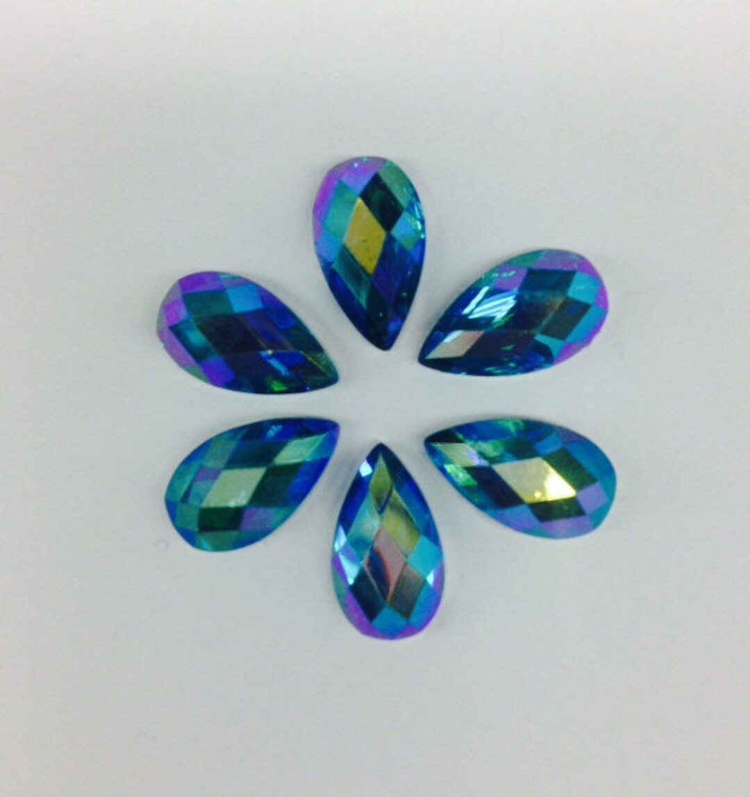 Tear Drop Glue on AB Resin Stone Gems Selling per Pack - Etsy