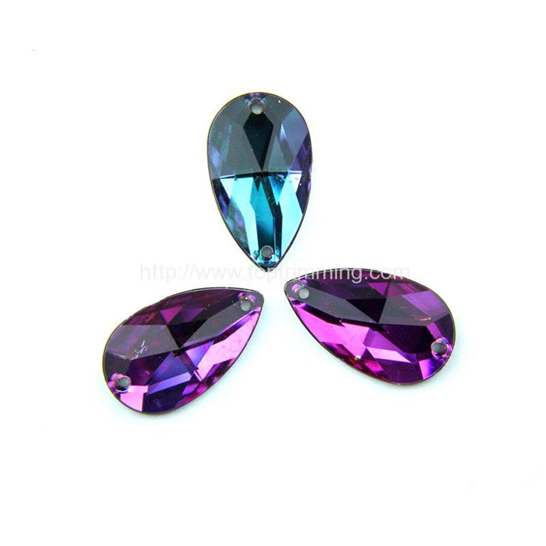 Crystal Red AB Tear Drop Resin Stone Sew on or Glue on Selling per Pack ...