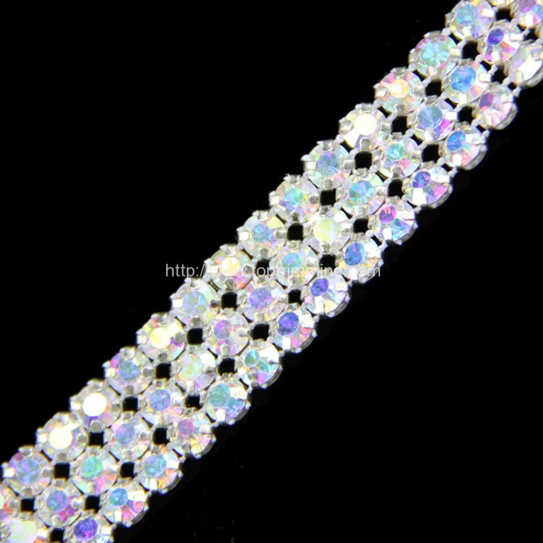 Rhinestone Trim Crystal Trim Silver Plated Gold Plated Gun Metal Plated ...