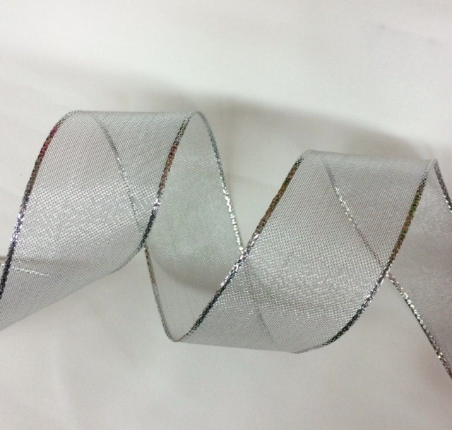 Premium Gold or Silver Mesh with wired edge Ribbon Metallic | Etsy