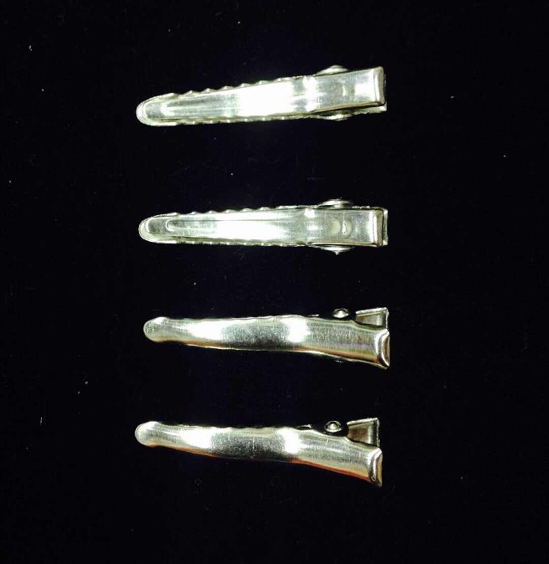 Mini Alligator Hair Clips With Teeth in Silver Metal Tone. 1 Inch Long ...