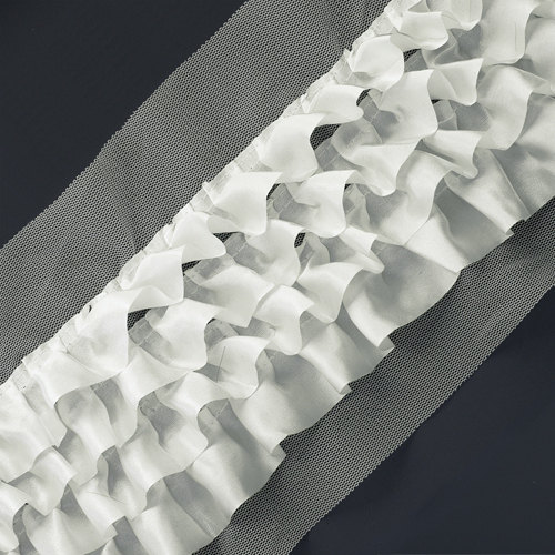 Off white chiffon ruffles trim chic chiffon ruffle fabric | Etsy