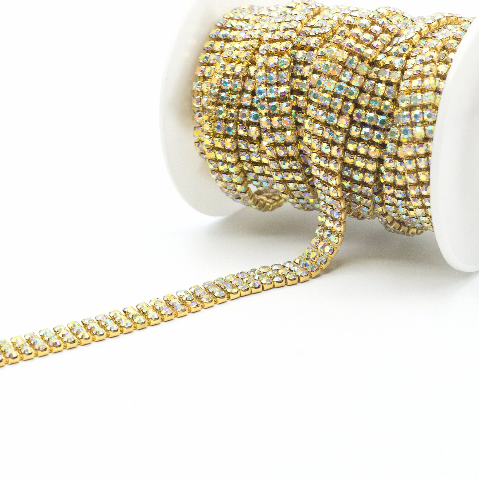 Premium Crystal Rhinestone Chain 3 Rows SS12 for Apparel and - Etsy