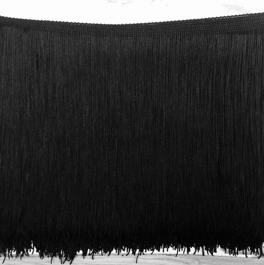 18 45cm LONG FRINGE Black Chainette Fringe - Etsy