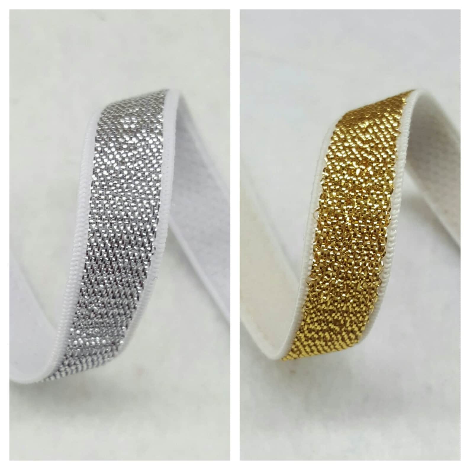 Strapcrafts 1/2 Inch Wide Soft Silver Glitter Elastic Bands by - Etsy