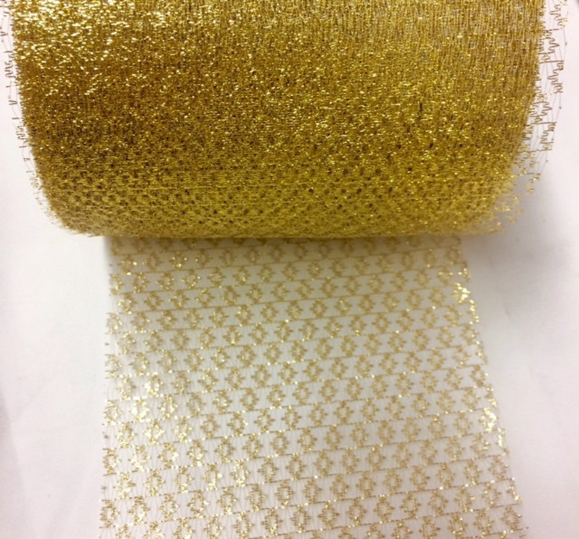 6 Wide Metallic Gold Lace Ribbon Price per 4 Yards | Etsy