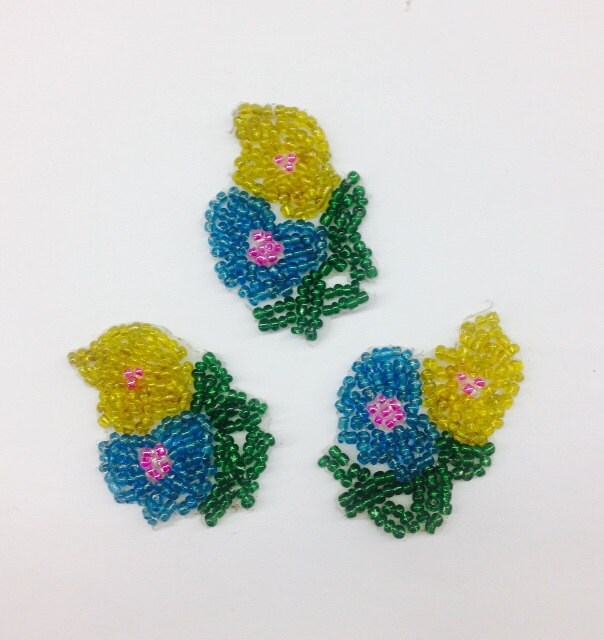 6 Pieces Listing Cute Mini Beaded Flower Applique Sew on or Glue On - Etsy