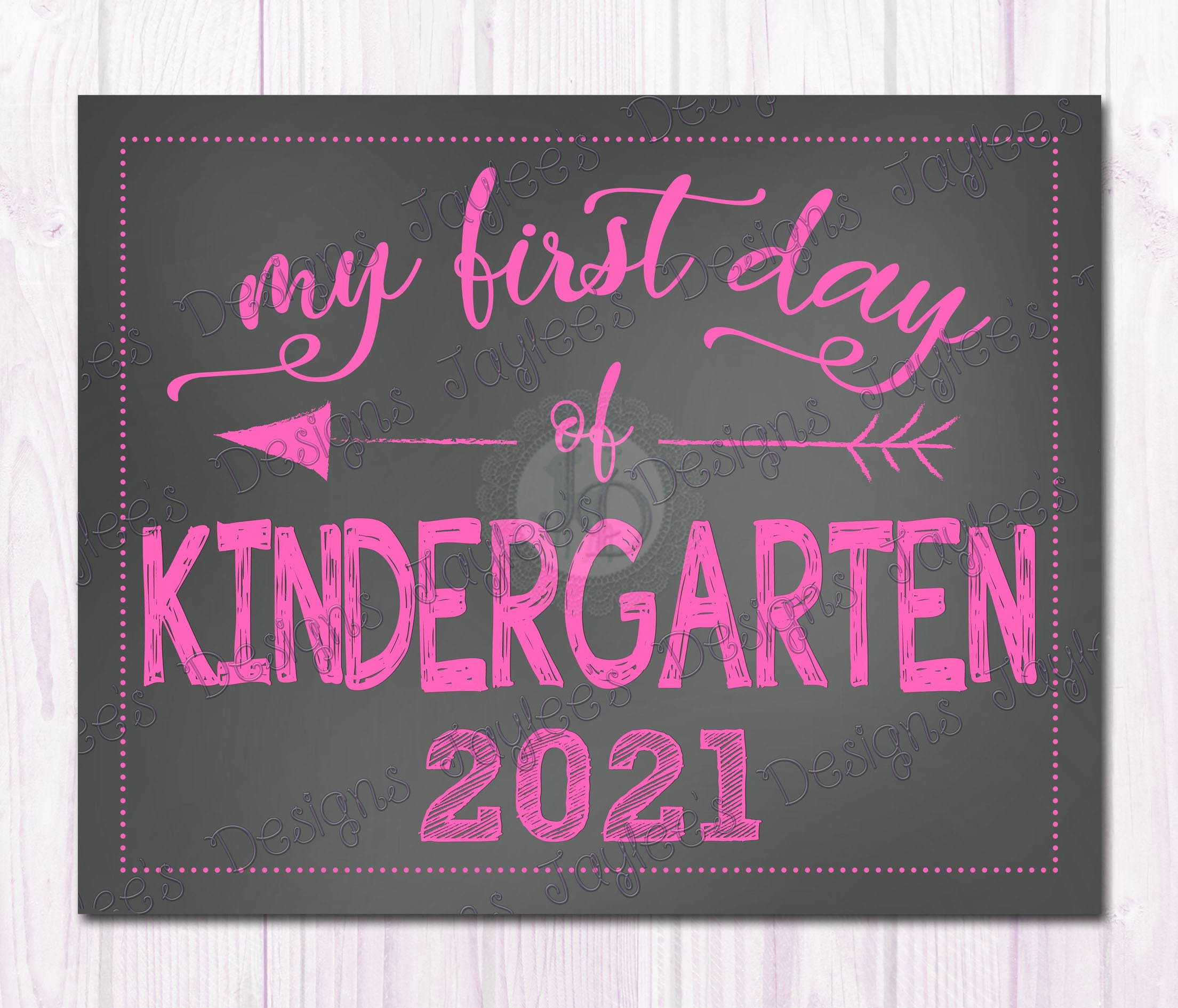 First day of kindergarten 2021 sign - busypery