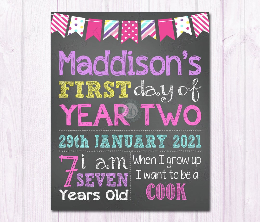 Personalised PINK First Day of School Back to School - Etsy