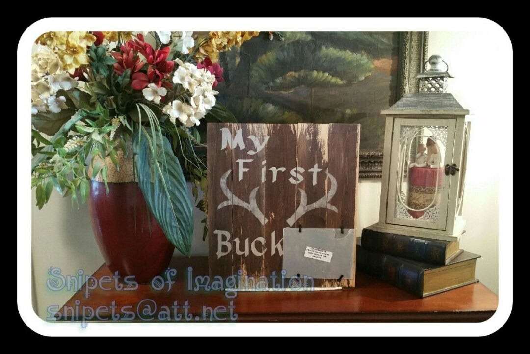 My First Buck Picture Frame of Handcrafted Painted Wood Sign Custom ...
