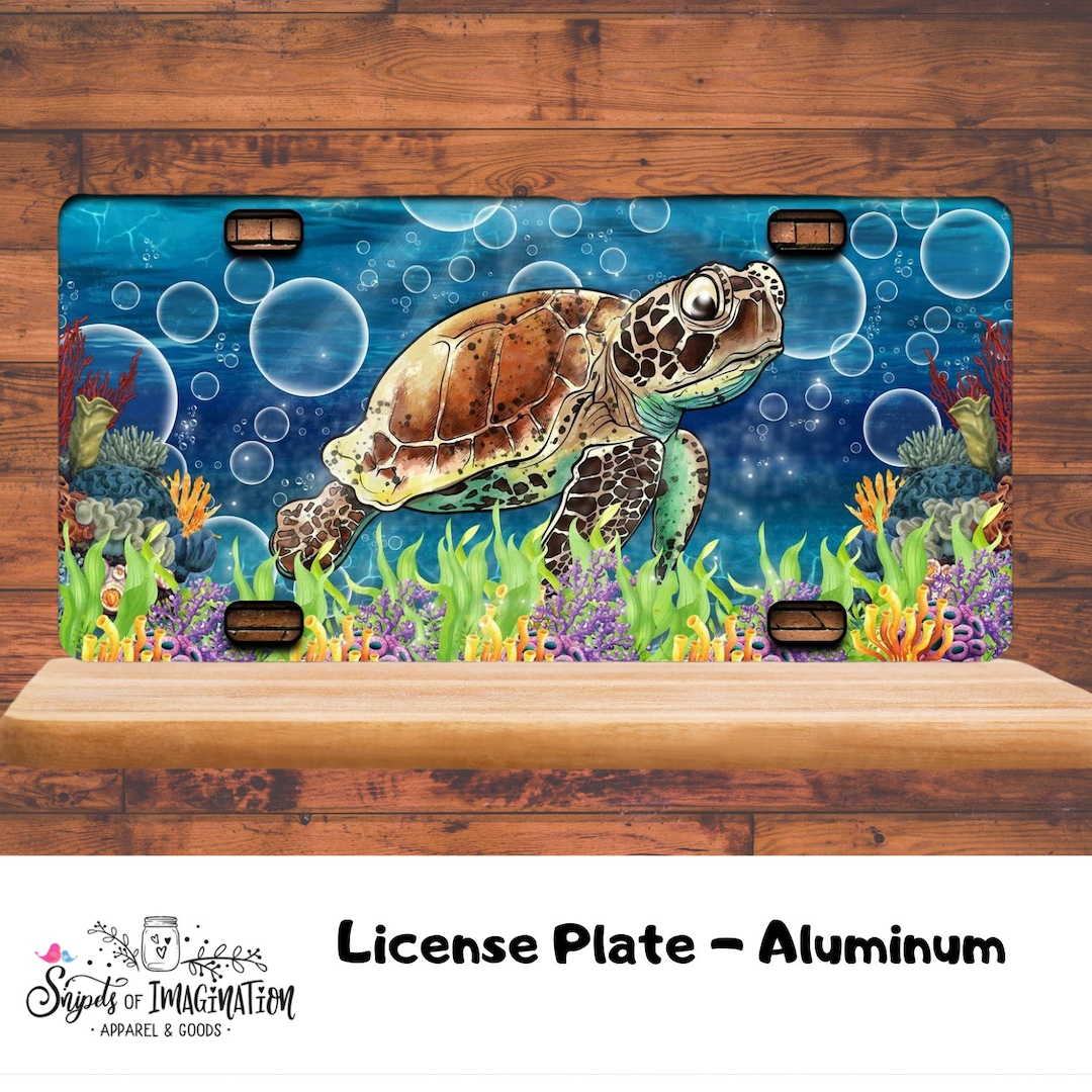 License Plate - Sea Turtle With Sea Life Background Design/great for ...