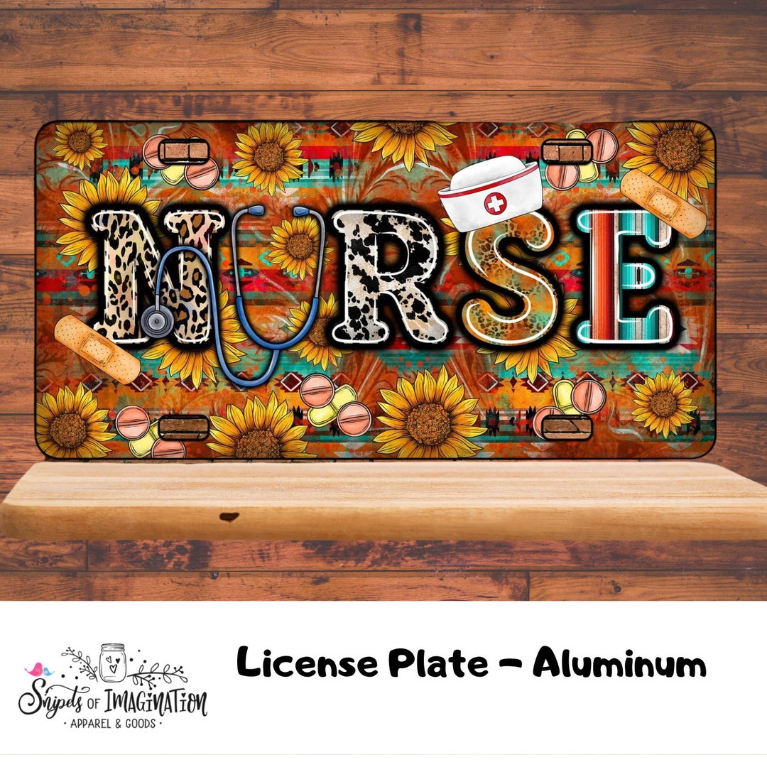 License Plate - Nurse With Western Background Design/great for Cars ...