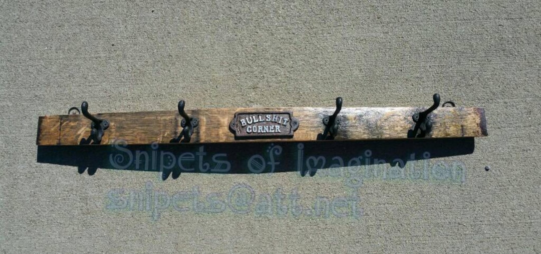 Authentic Bourbon Barrel Stave Coat Rack/ Iron Plate That Reads ...