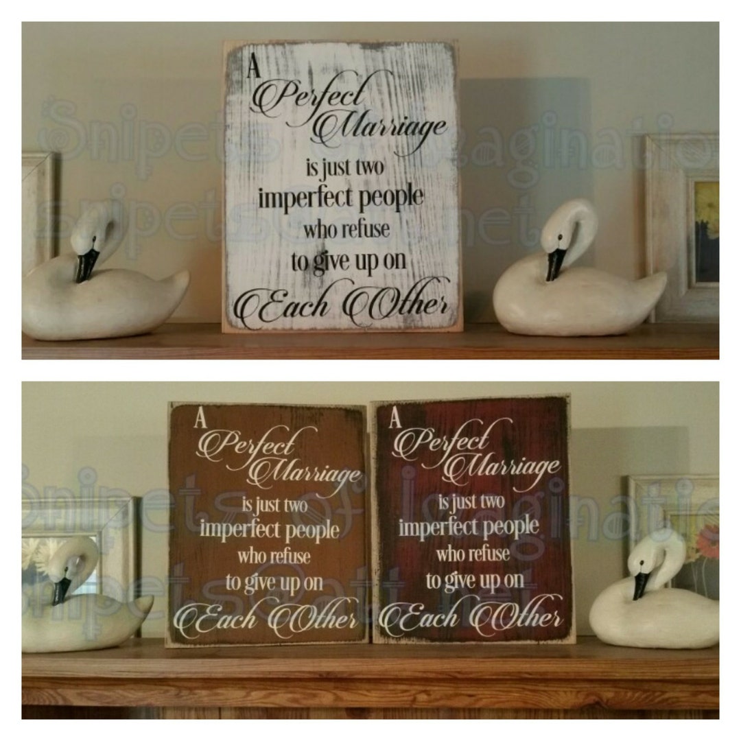 Perfect Marriage Imperfect People Handcrafted Painted Wood Sign Custom ...