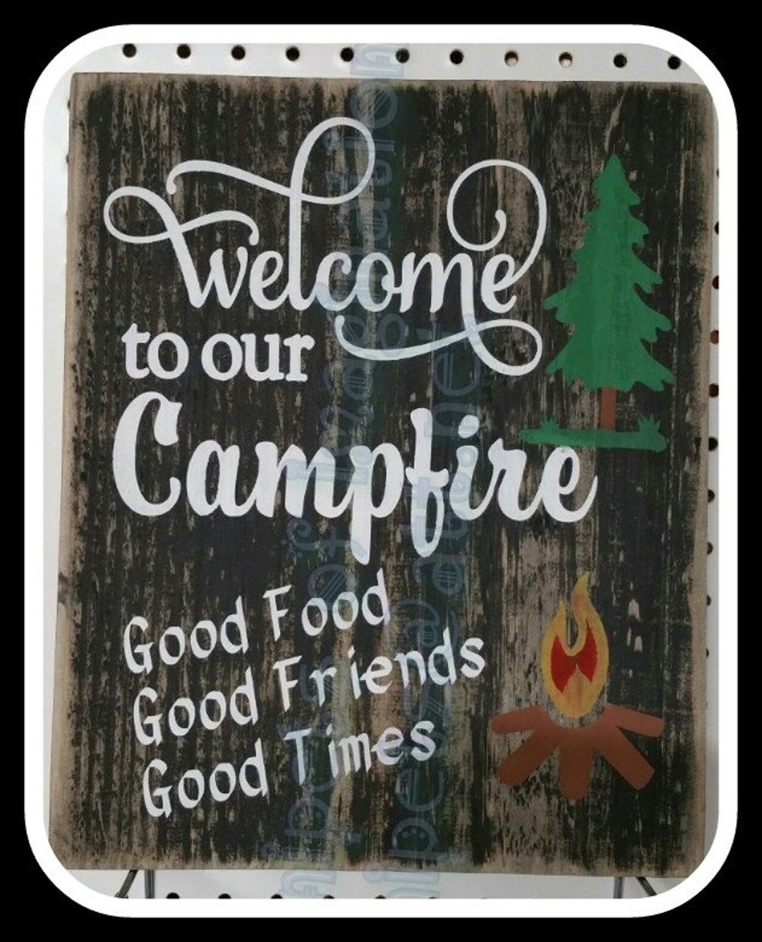 Welcome Campfire Friends Food Handcrafted Painted Wood Sign Custom ...