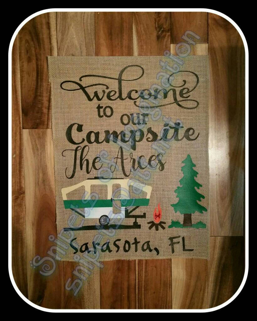 Bienvenido a nuestro campamento con ventana emergente/envío gratuito ...