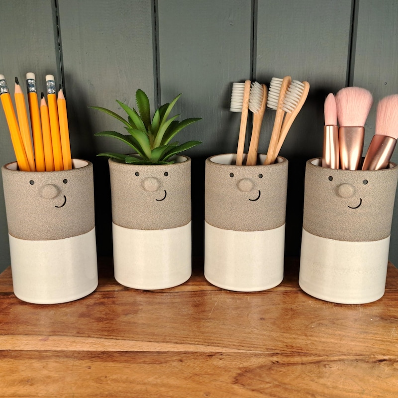 Floral Ceramic Pen Pot - Etsy UK