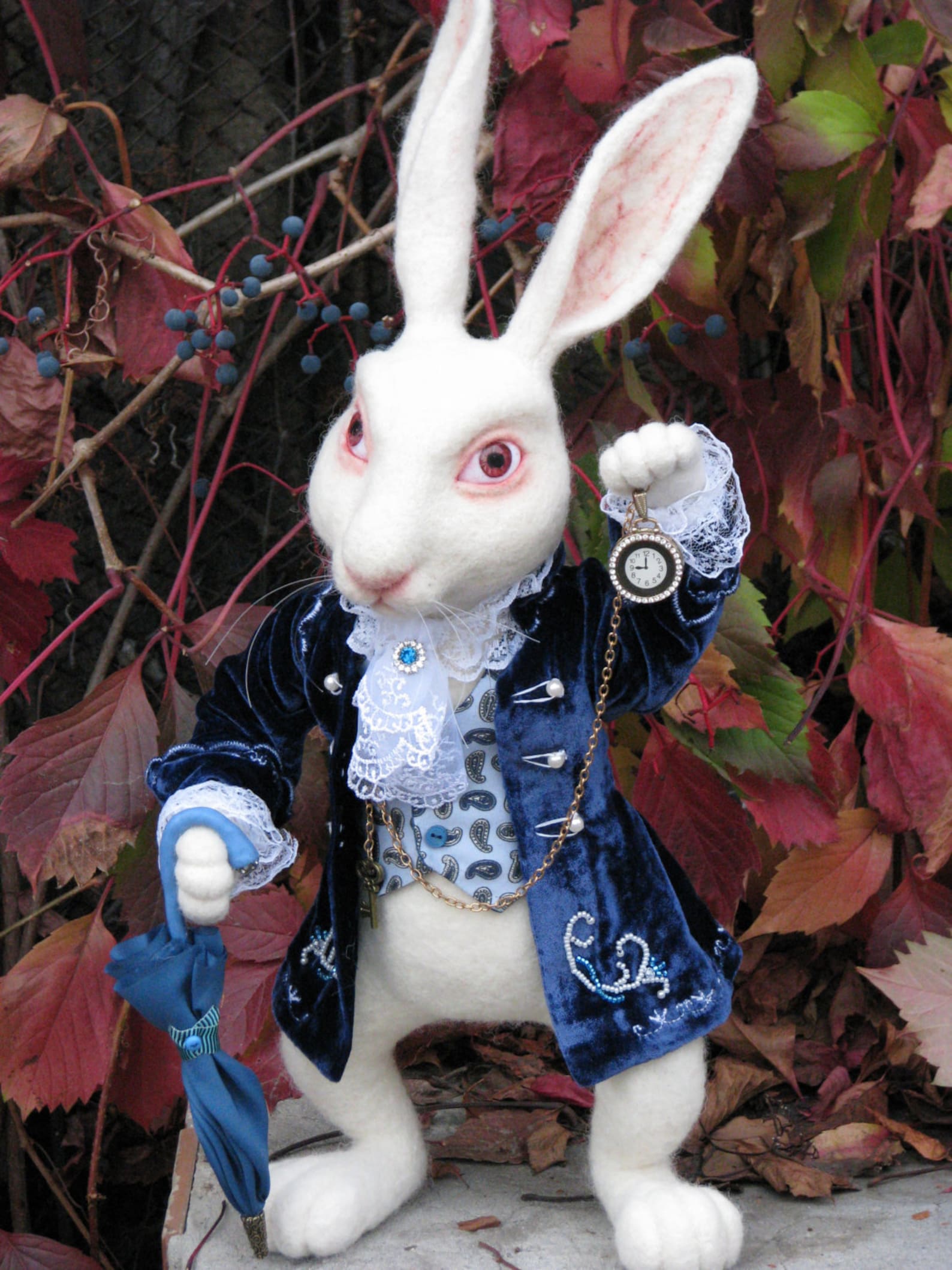White Rabbit Toy Alice in Wonderland Needle Felt Toy Interior - Etsy ...