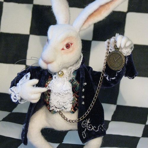 Needle Felted White Rabbit Alice in Wonderland - Etsy