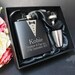 Best Man Hip Flask Set With Free Engraving 6 Oz Matte Black Hip Flask ...