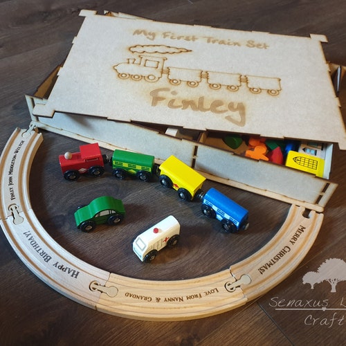 Personalised Wooden Train Set and Oval Track Traditional - Etsy UK