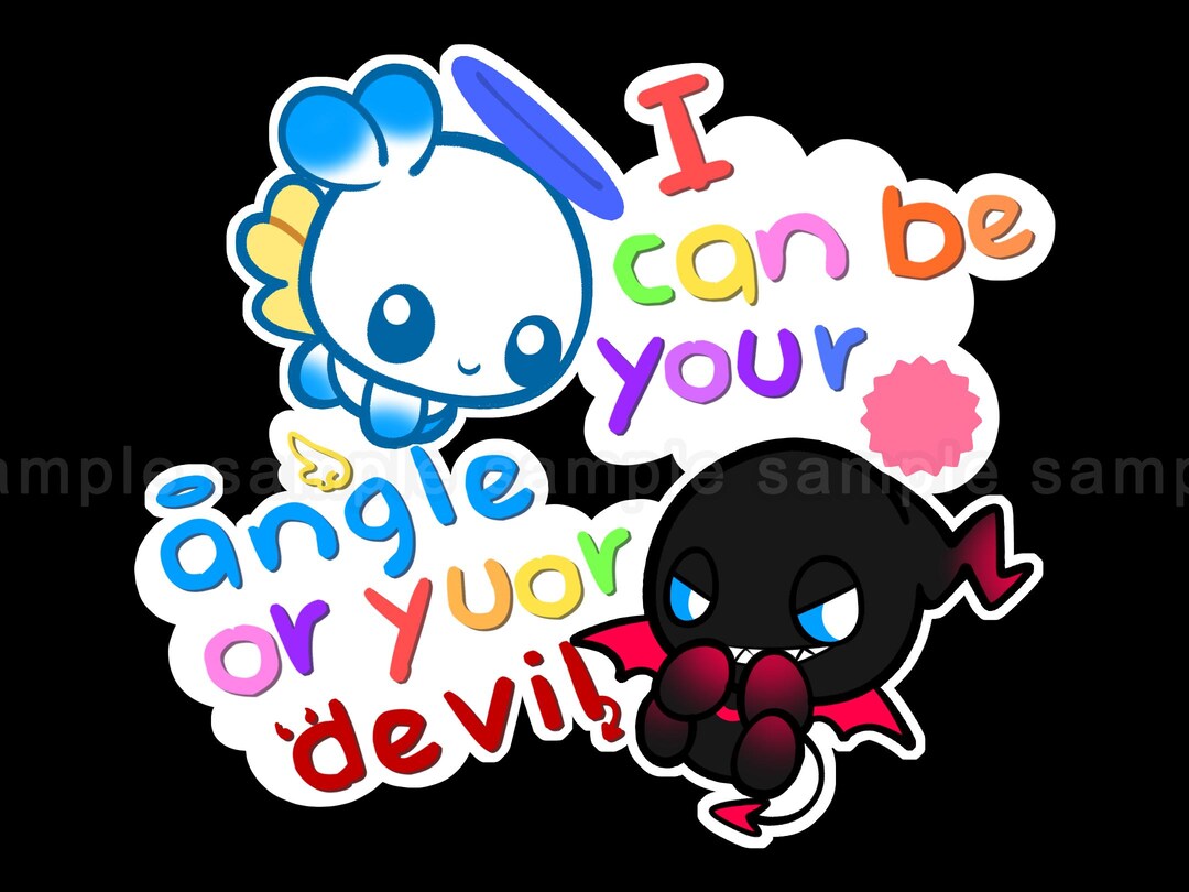 Sonic: Angel & Devil Chao Sticker - Etsy