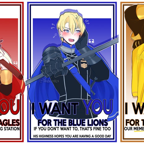 Fire Emblem Three Houses // FE3H // Blue Lions Print | Etsy