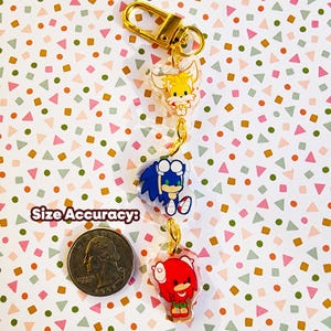 Sonic Heroes: Stacked Chain Charm Set Double Sided Glitter Epoxy ...