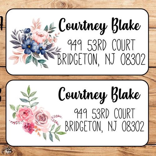 Floral Return Address Labels Cute Address Labels Flowers - Etsy