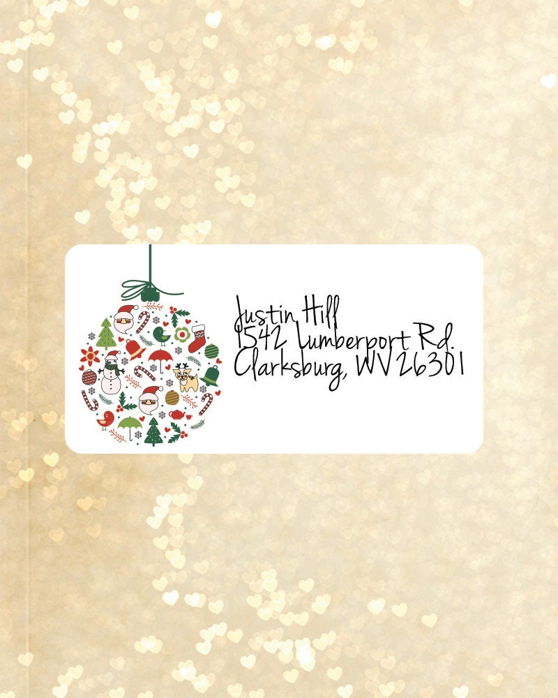 Christmas Return Address Labelscustom Labelcustom Christmas - Etsy