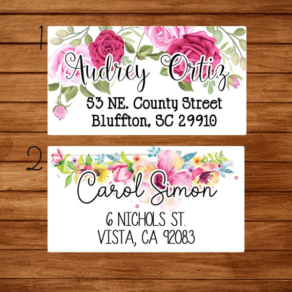 Floral Return Address Labels Cute Address Labels Flowers | Etsy
