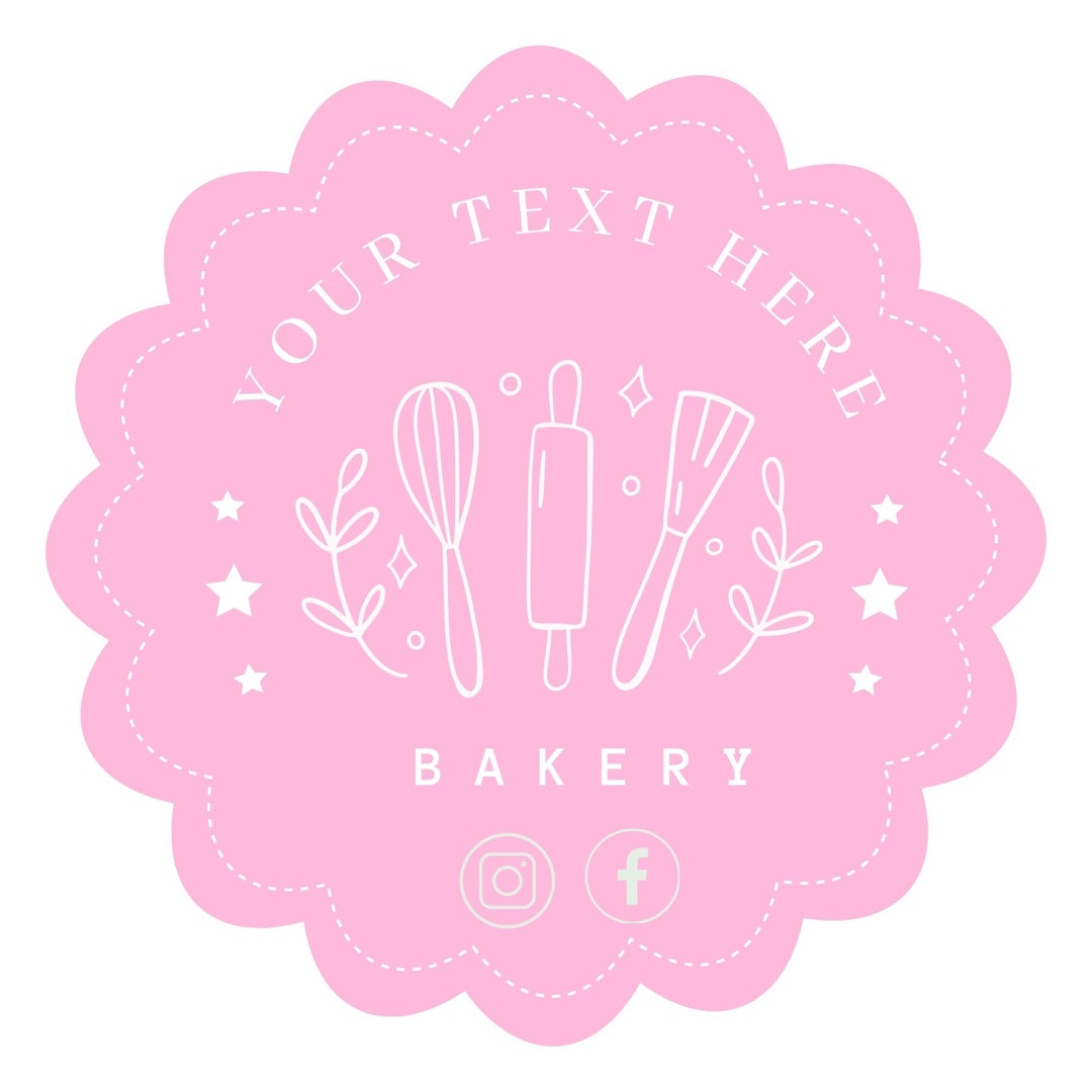 Pink Custom Bakery Stickers, Bakery Stickers, Special Shape Stickers ...