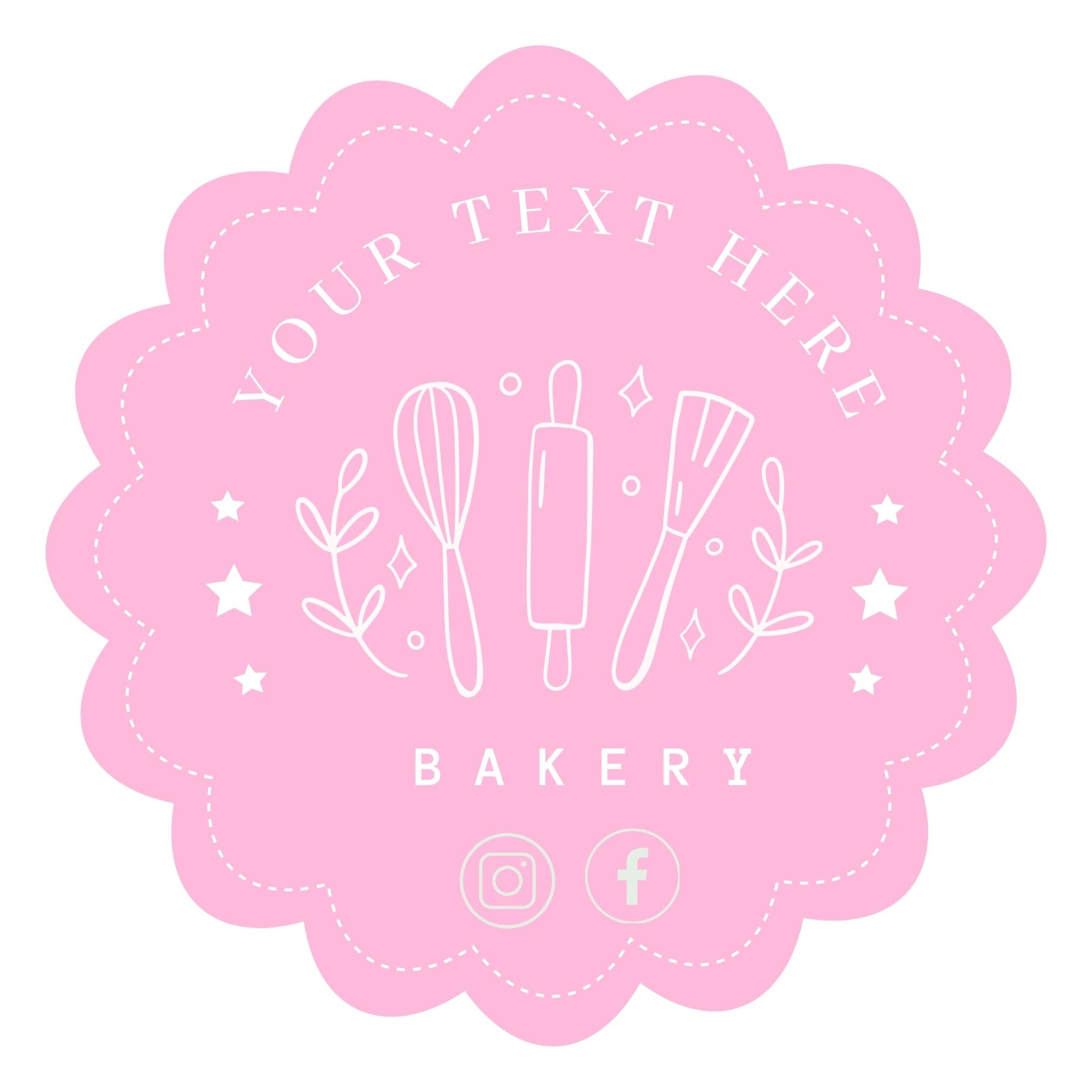 Pink Custom Bakery Stickers, Bakery Stickers, Special Shape Stickers ...