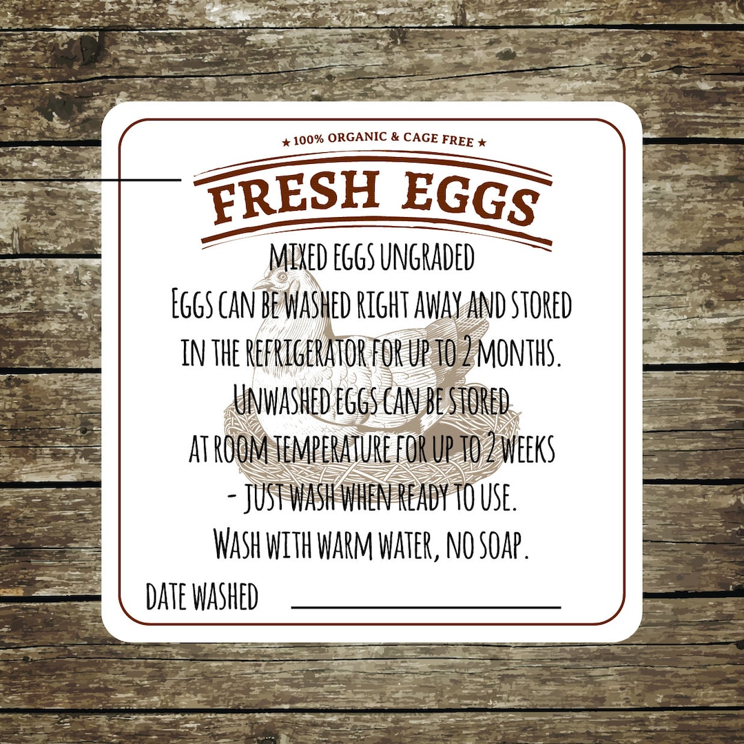 Square Egg Carton Labels | Farm Fresh Egg Handling Stickers | Chicken ...