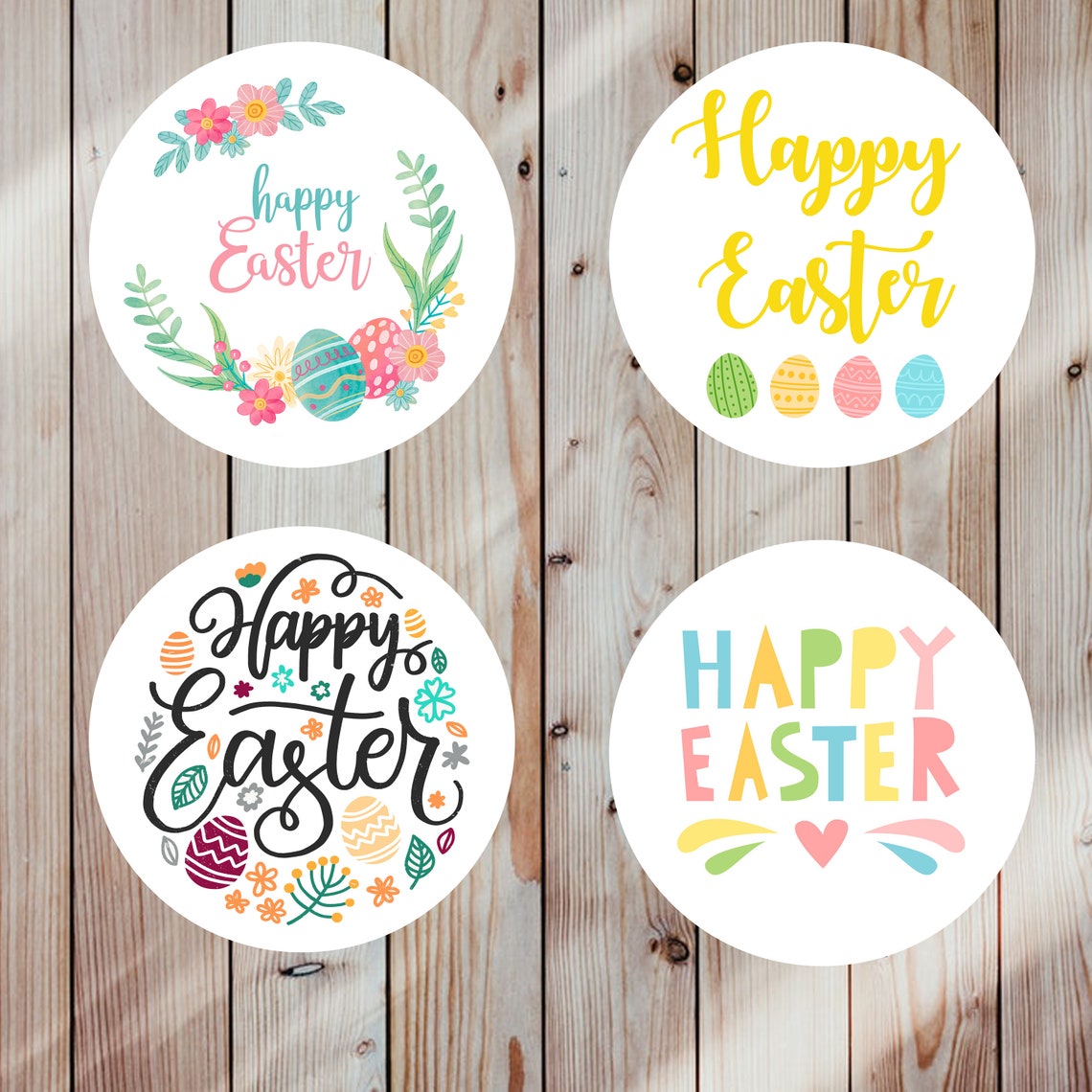 Happy Easter Labels Happy Easter Stickers Cute Easter - Etsy