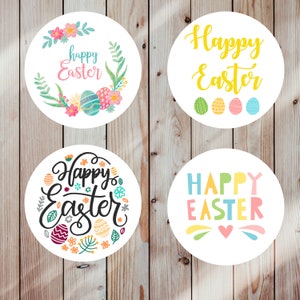 Happy Easter Labels, Happy Easter Stickers, Cute Easter Labels, Easter ...
