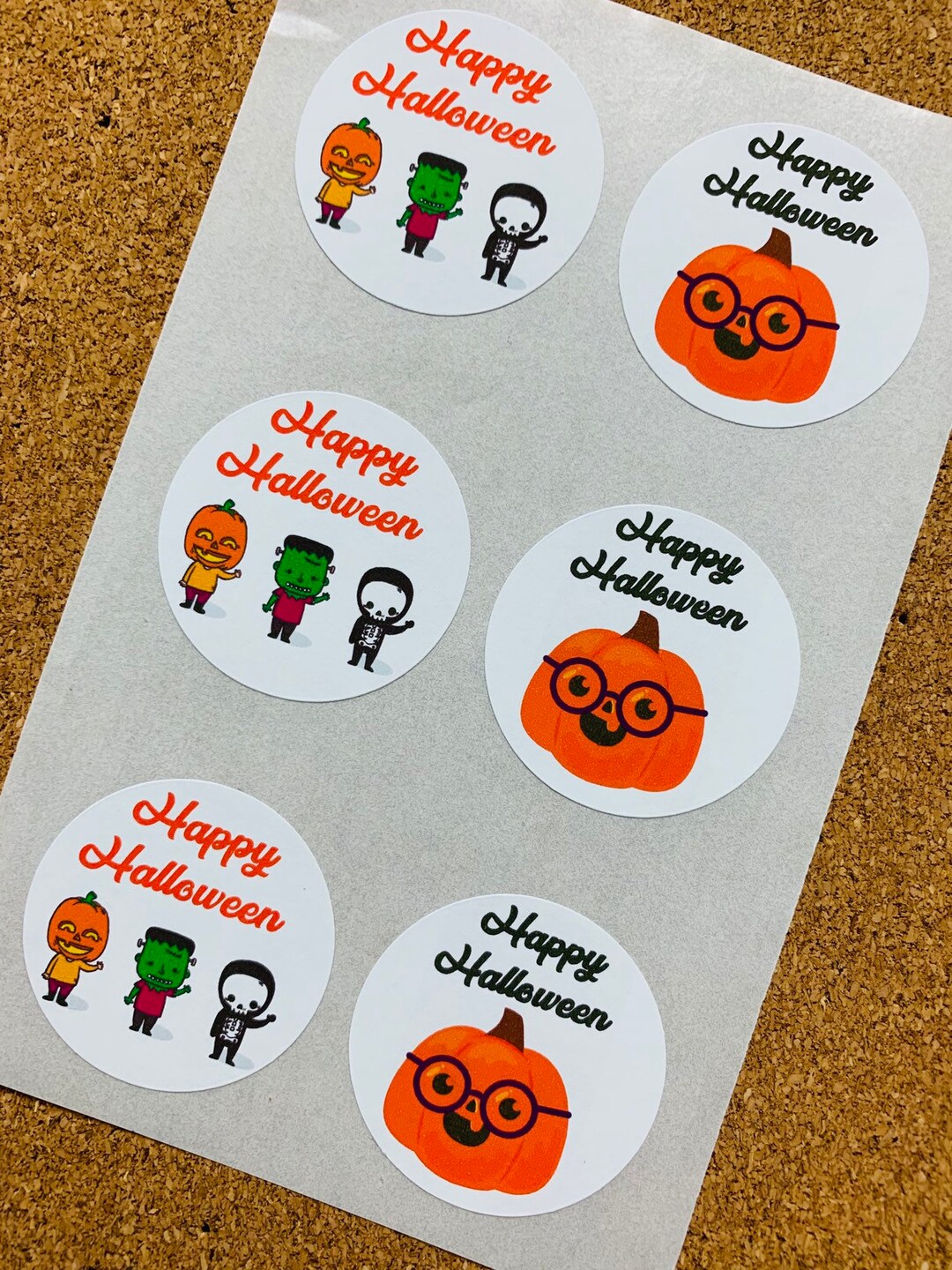 Cute Halloween Stickers, Pumpkin, Frankenstein, Skeleton (24 Labels) - Etsy