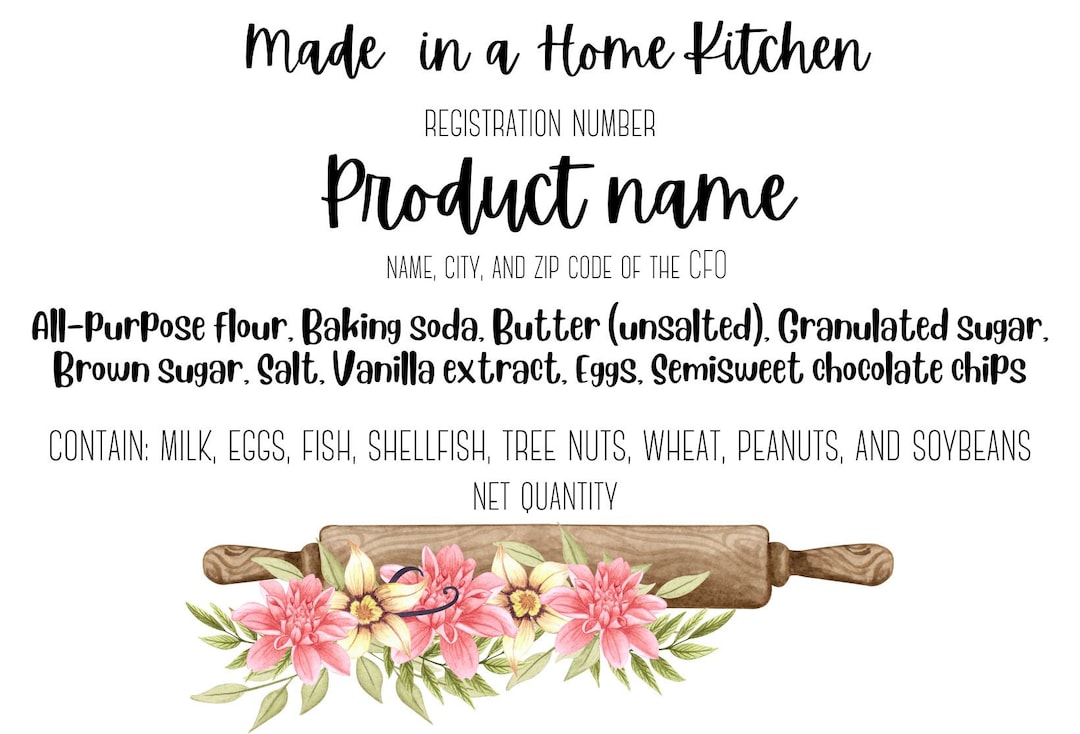 Cottage Food Labels, Cottage Food Stickers, Bakery Stickers, Home ...