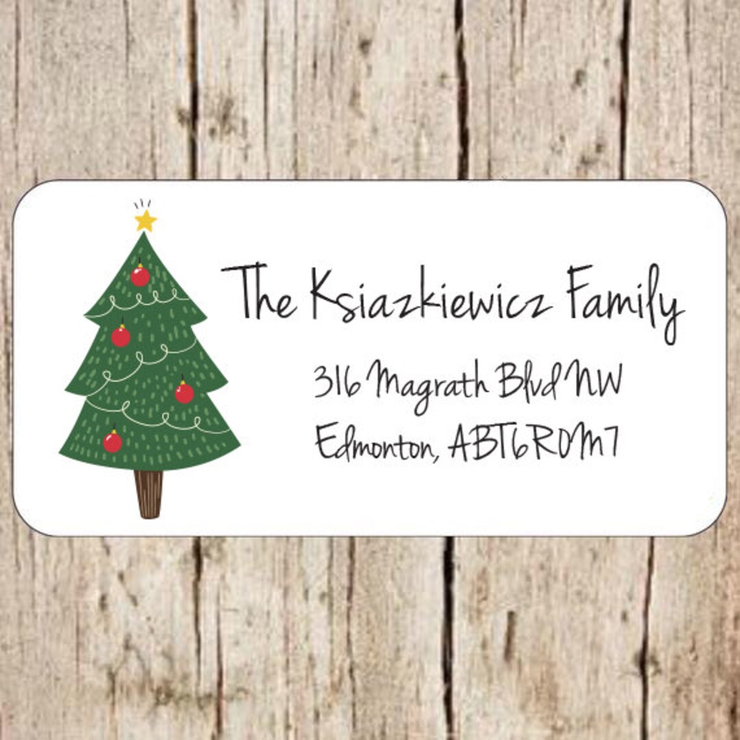 Christmas Tree Address Labels-address Labels-address Stickers-return ...