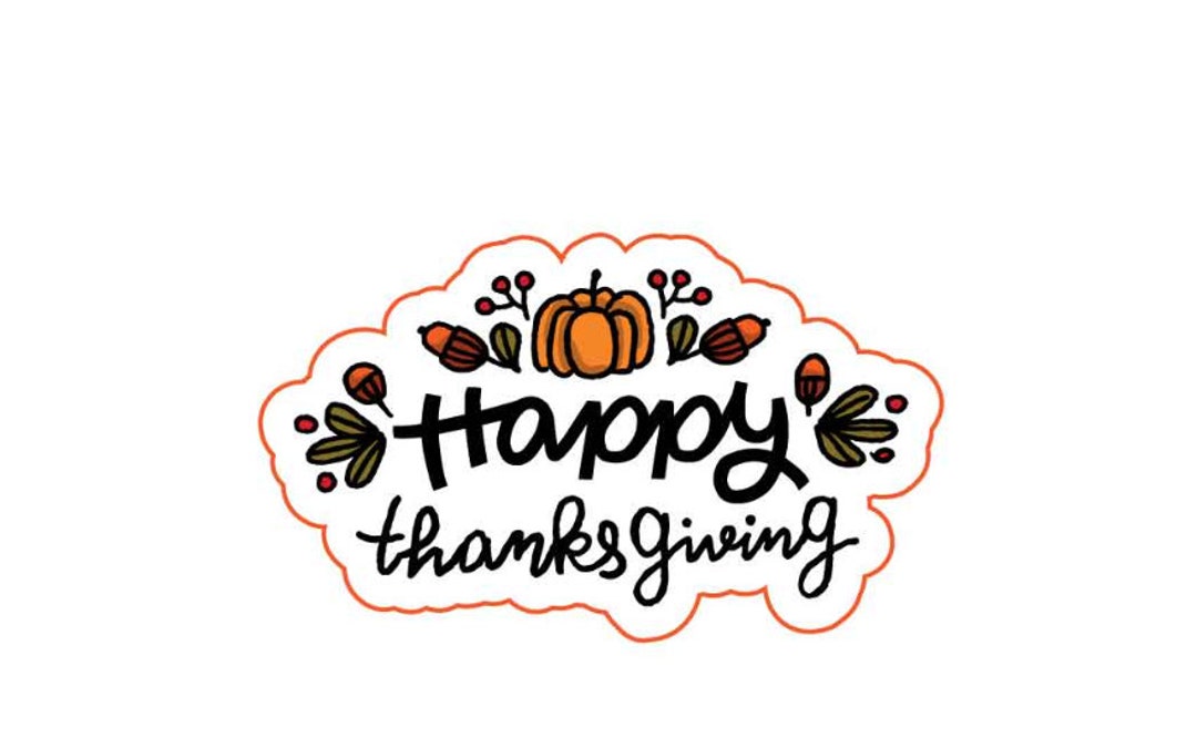 Happy Thanksgiving Labels, Thanksgiving Stickers, Cute Thanksgiving ...