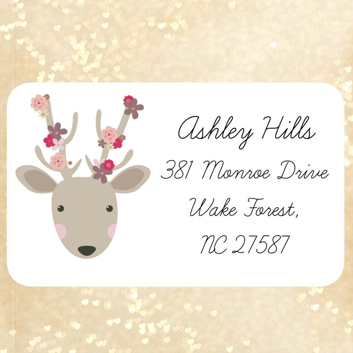 Website Return Address Labels Cute Reindeer Address Labels - Etsy