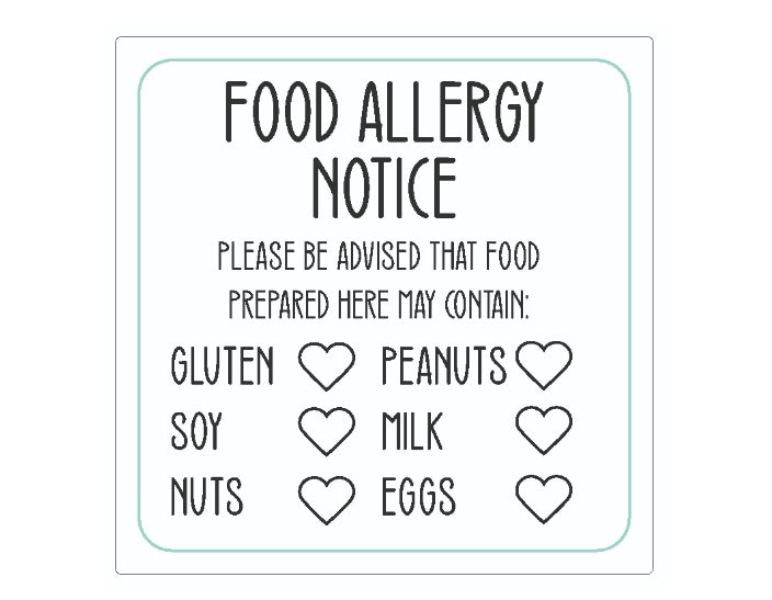 Food Allergy Notice Stickers, Food Allergy Labels, Food Labels ...