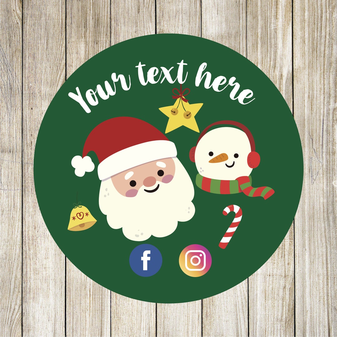 Christmas Circle Labels, Christmas Stickers, Holidays Labels, Custom ...