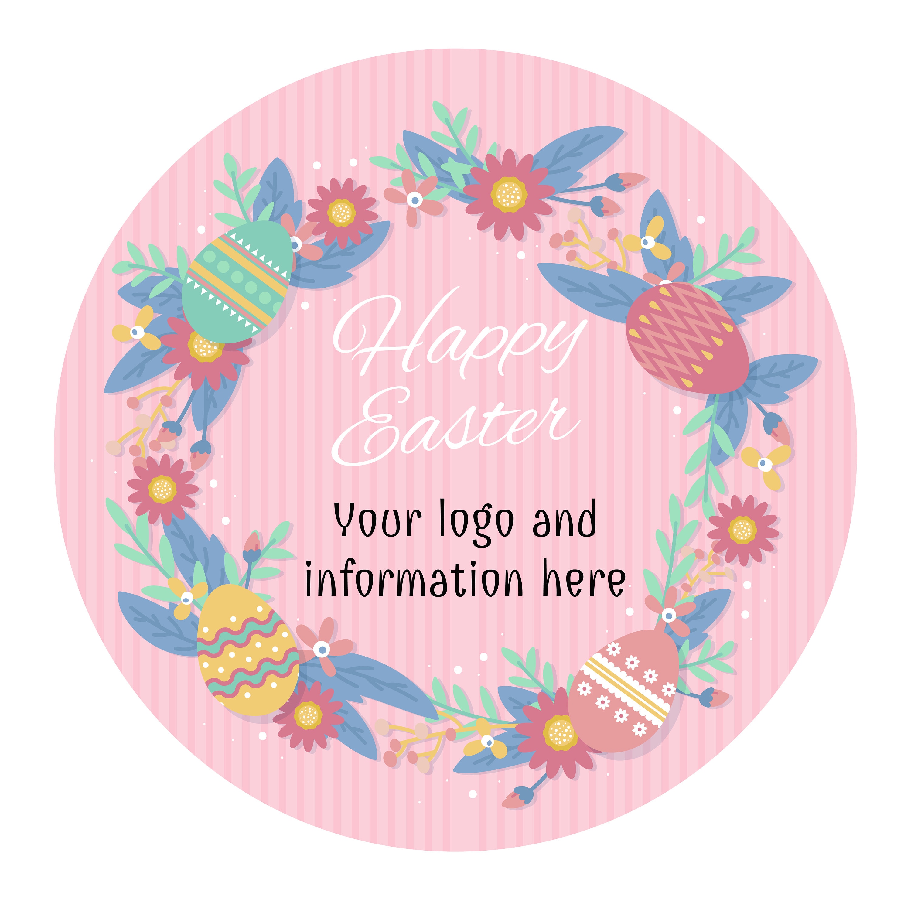 Custom Happy Easter Labels, Personalized Circle Stickers - Etsy
