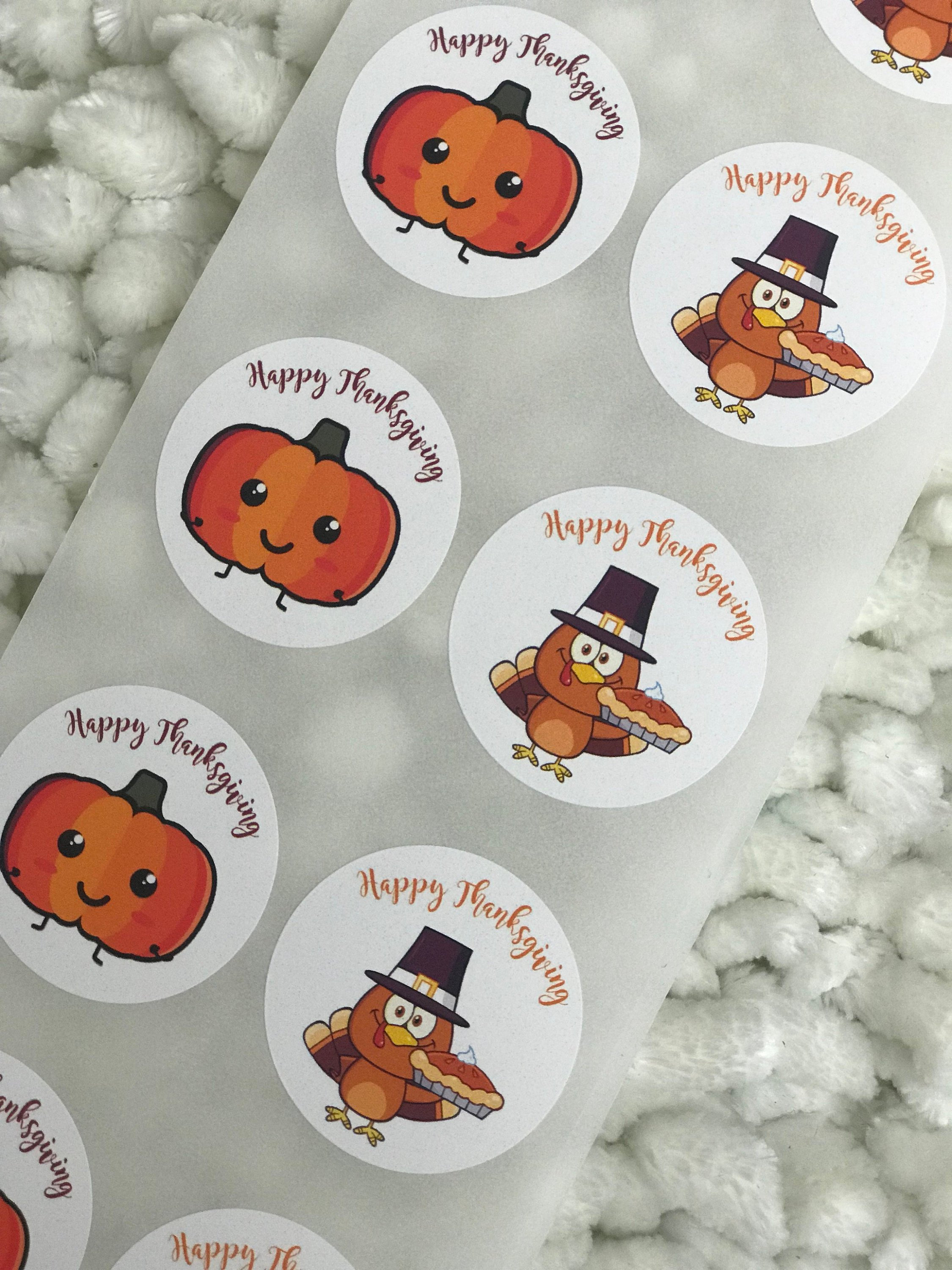 Thanksgiving Stickers-thanksgiving Labels Happy Thanksgiving - Etsy