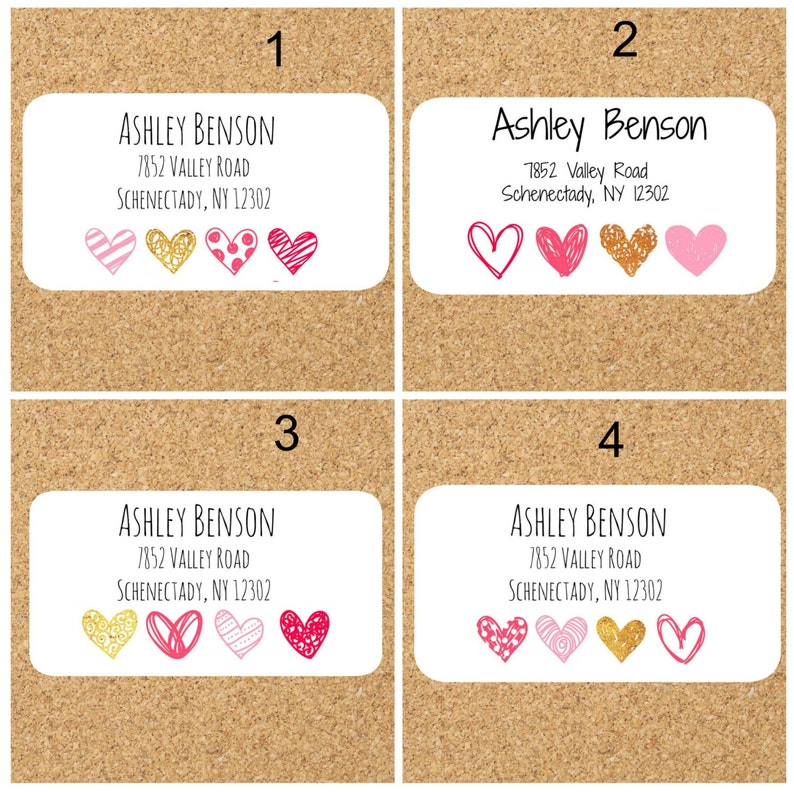 Cute Return Address Labels With Hearts mailing Labels Return - Etsy